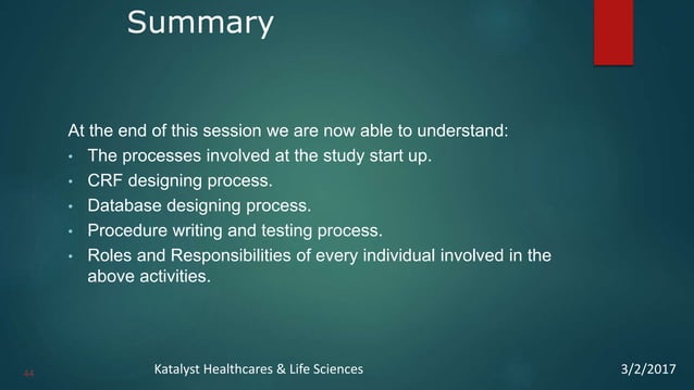 Study setup_Clinical Data Management_Katalyst HLS | PPTX