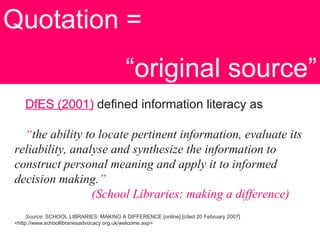 Study skills referencing & citation | PPT