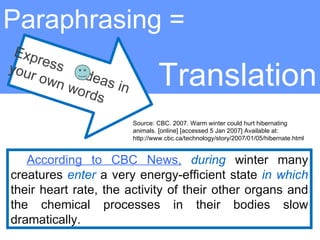 Study skills referencing & citation | PPT | Environment | Science