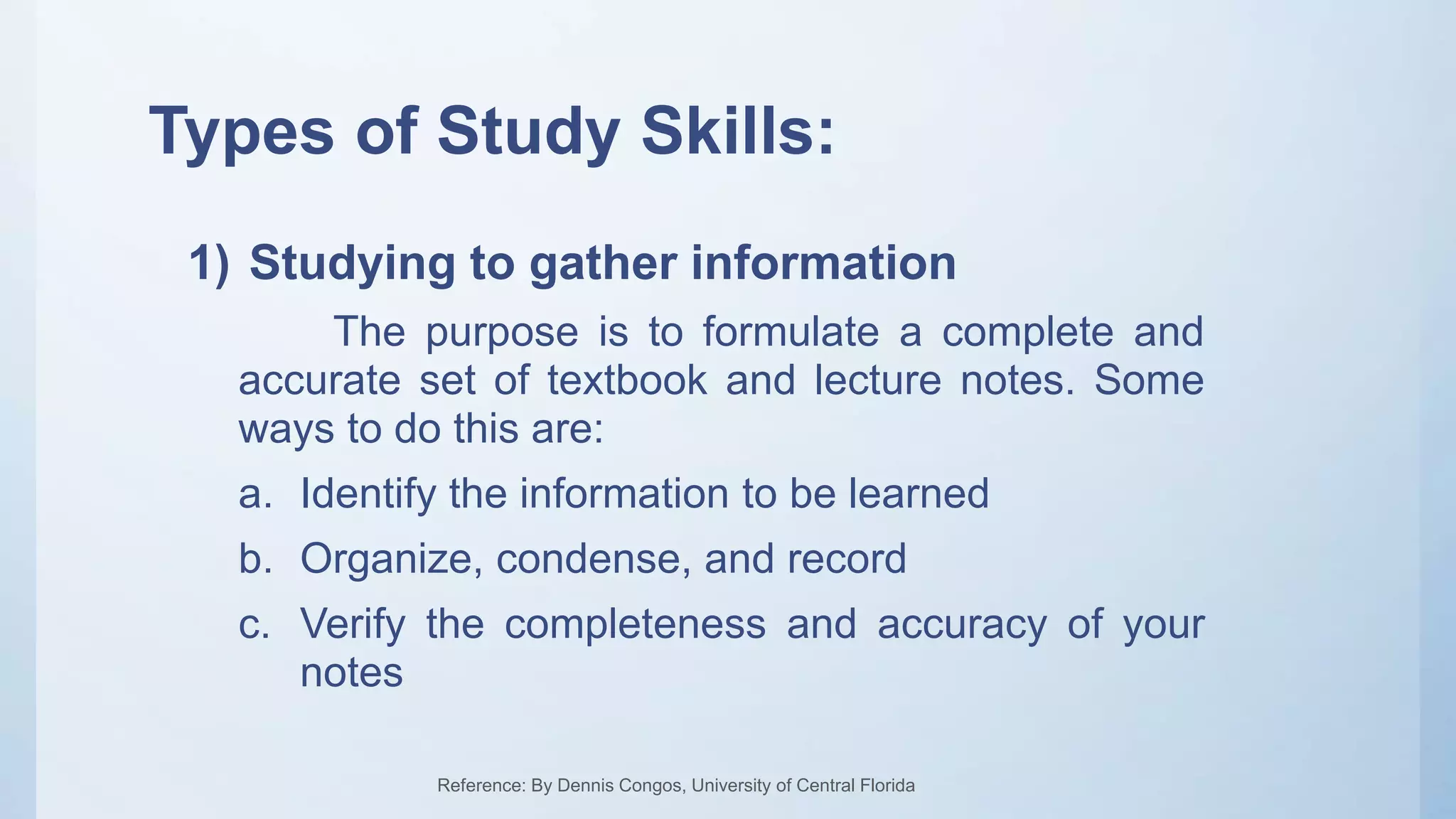 Study skills and types of reading | PPTX