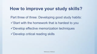 Study skills and types of reading | PPTX