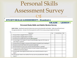 Study skills assessment | PPTX