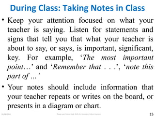 Study Skills for Secondary School Learners | PPT