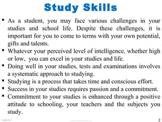 Study Skills for Secondary School Learners | PPT