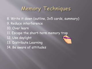 Study skills memory techniques | PPTX
