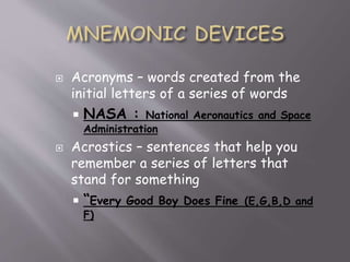 Study skills memory techniques | PPTX