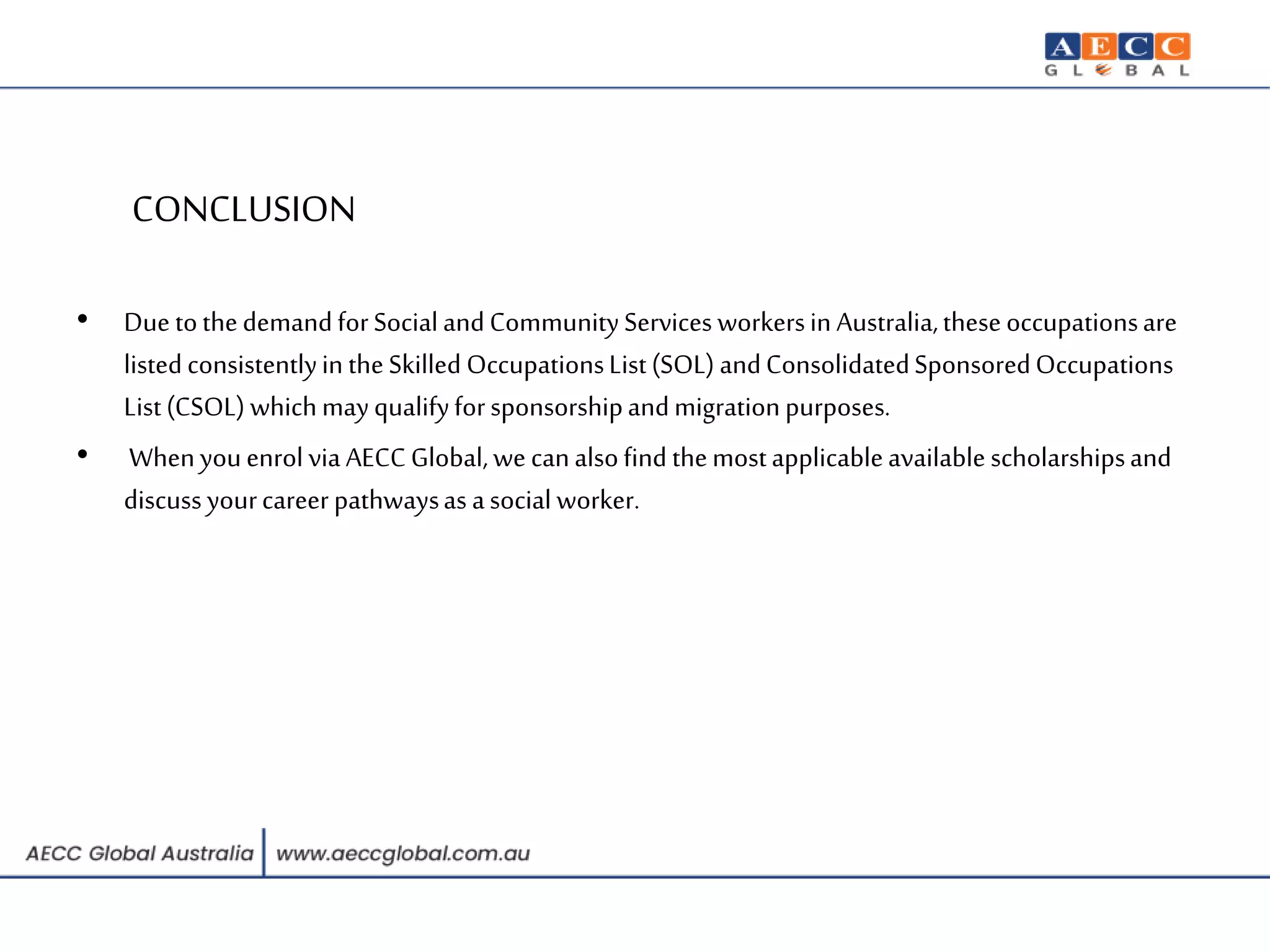 STUDY SOCIAL WORK IN AUSTRALIA | PPTX