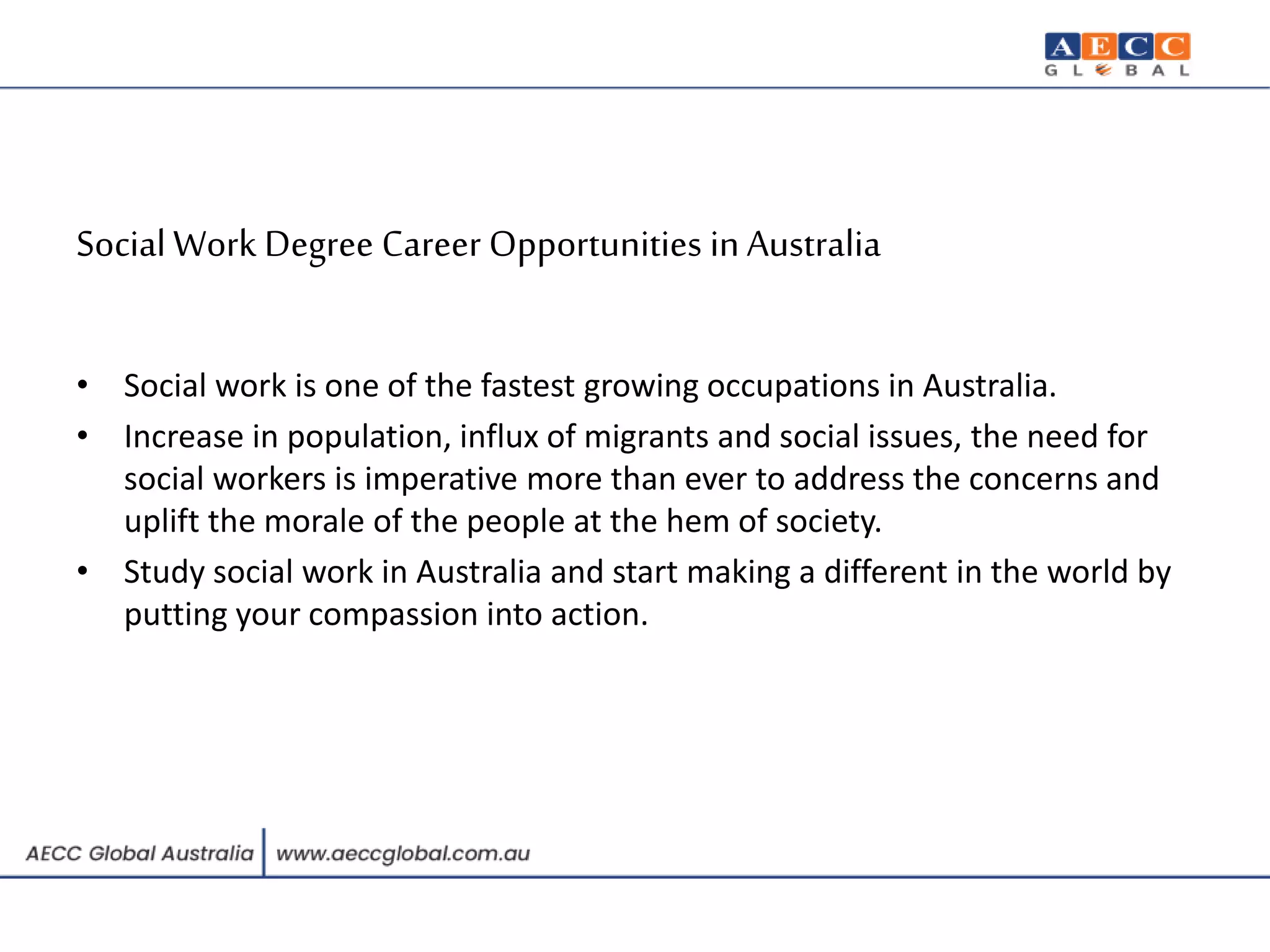 STUDY SOCIAL WORK IN AUSTRALIA | PPTX