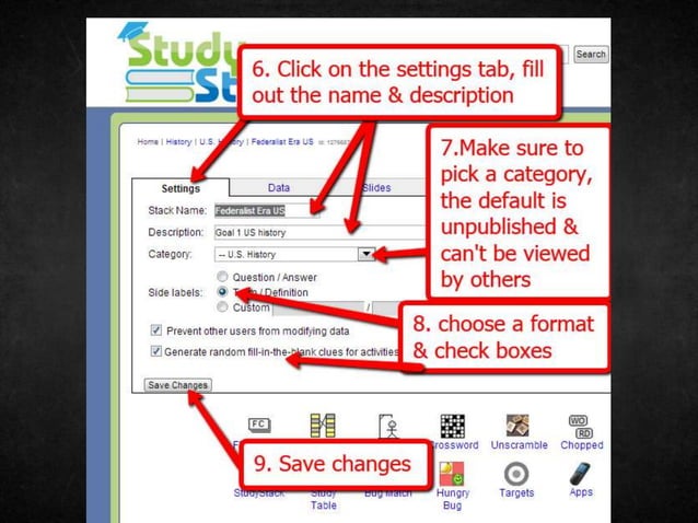 Study stack directions by Mrs. Dickens | PPTX