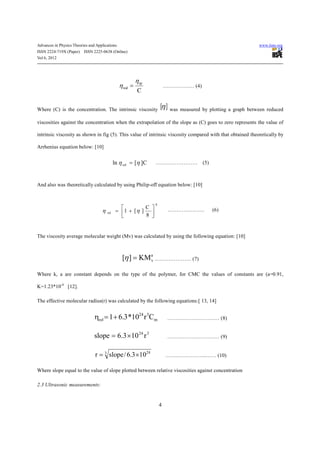 Study the effect of increasing gamma ray doses on some physical properties of carboxy methyl ...