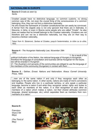 Study the following sources about 19th century nationalism in europe ...