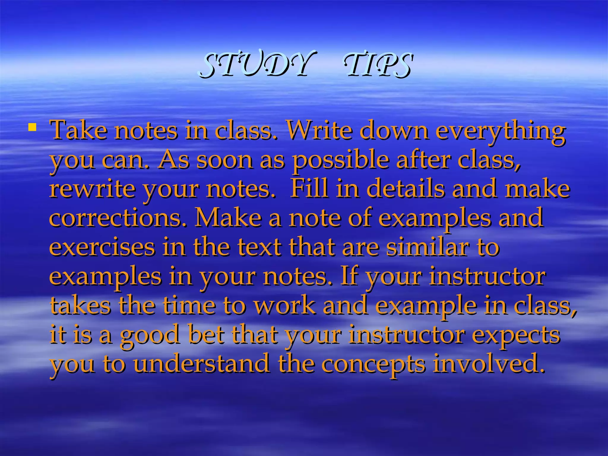 Study Tips | PPT