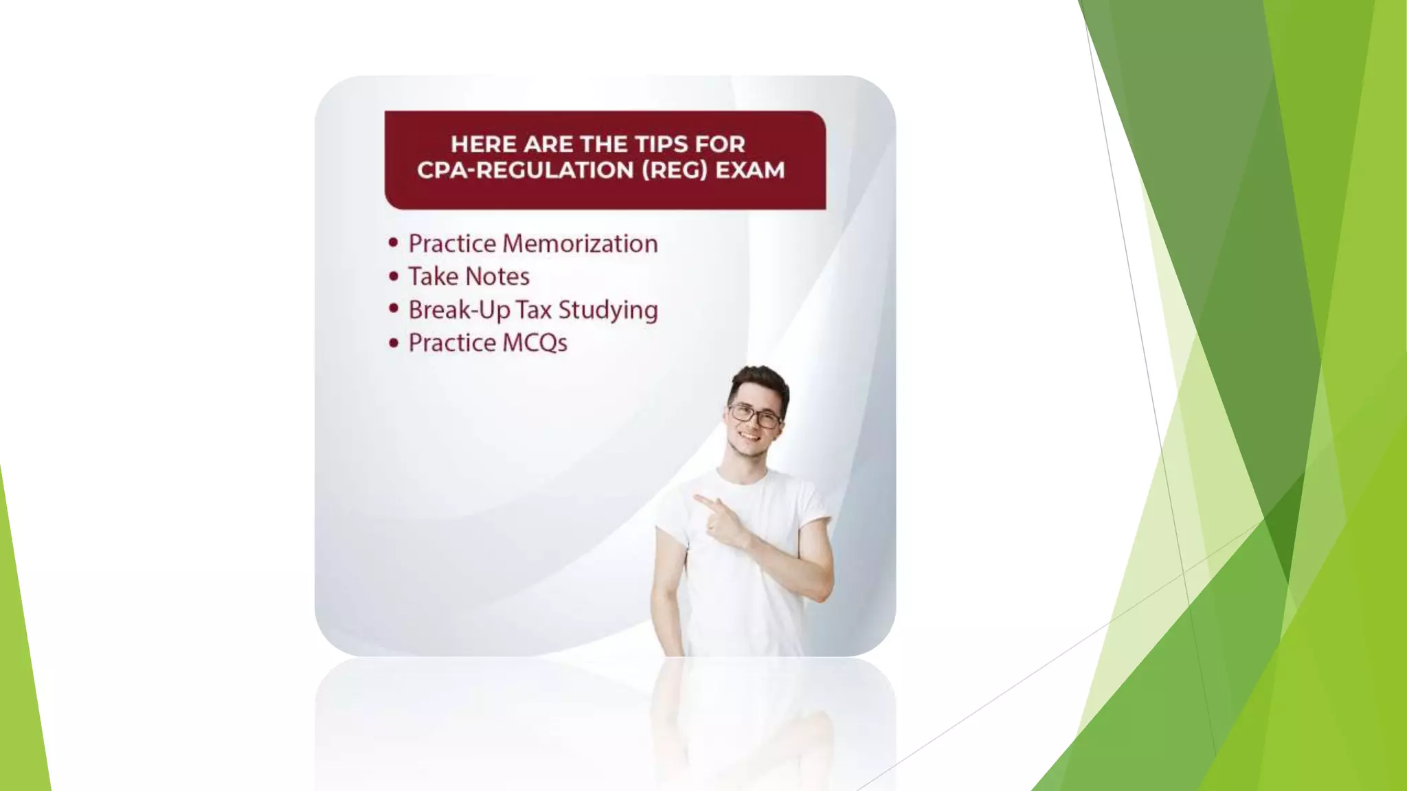 Study tips for reg exam | PPTX | Resume Writing and Advice | Job Search