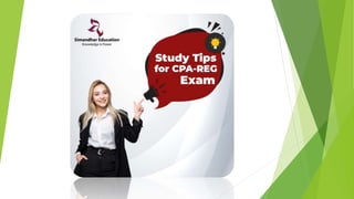 Study tips for reg exam | PPTX | Resume Writing and Advice | Job Search
