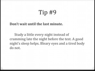Study Tips Top 10 | PPTX