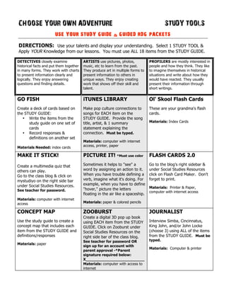 CHooSe YouR oWN aDVeNTuRe STuDY TooLS | PDF