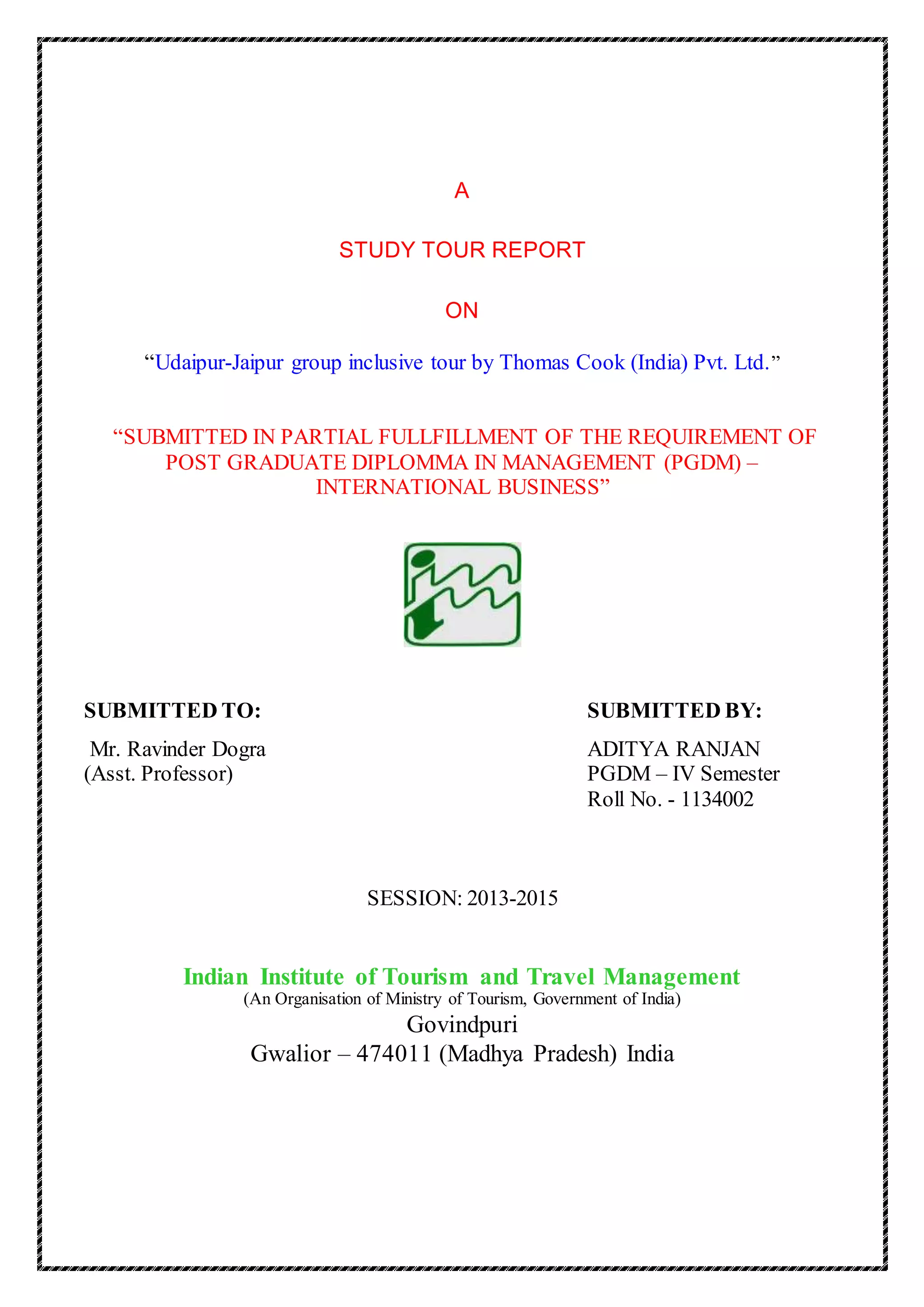 Study tour report | DOCX