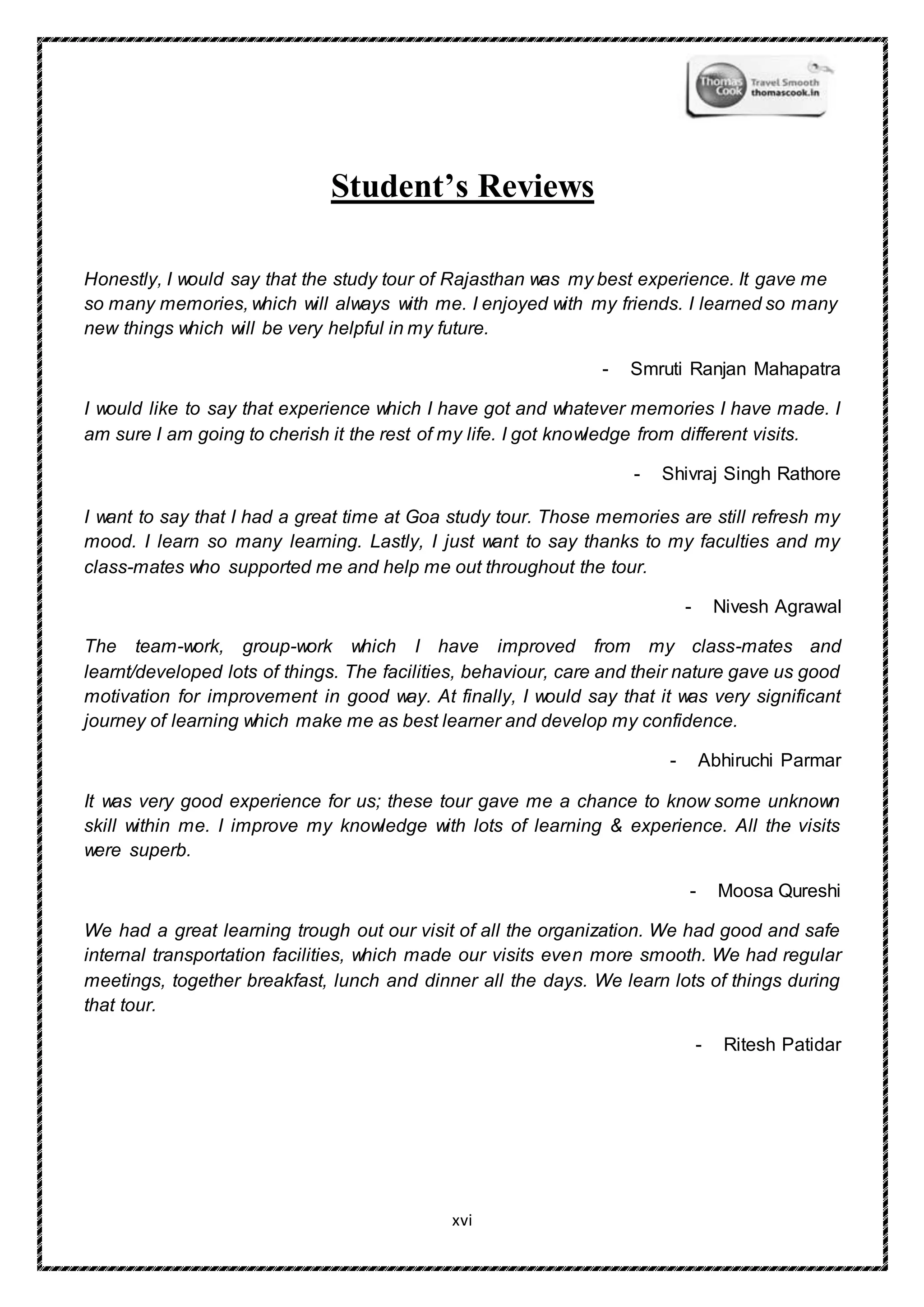 Study tour report | DOCX