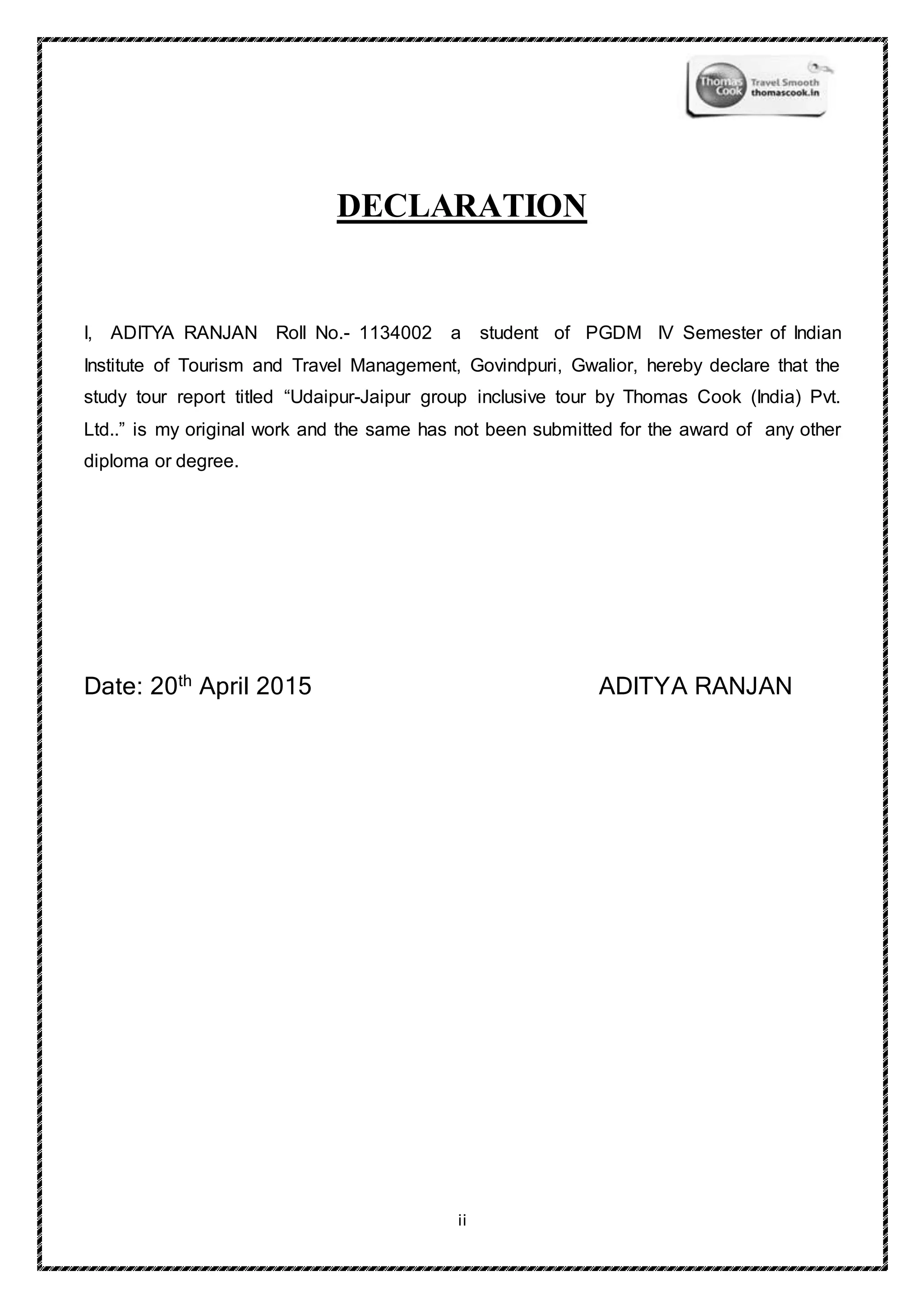 Study tour report | DOCX