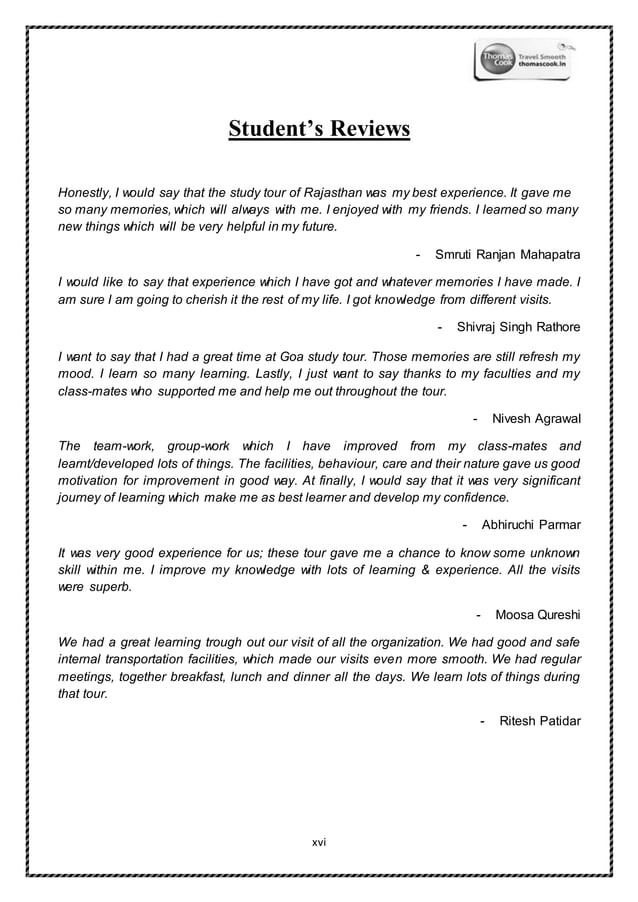 Study tour report | DOCX