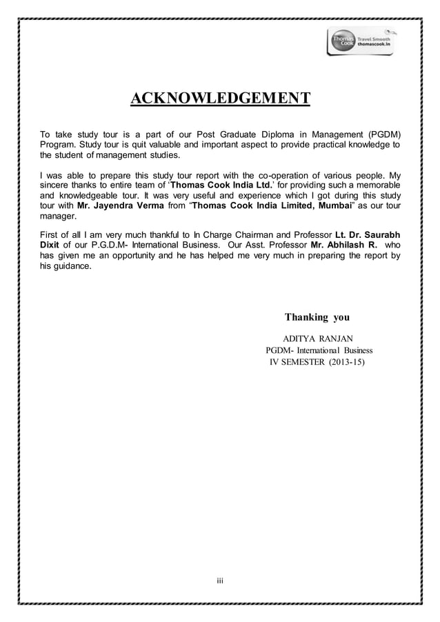 Study tour report | DOCX