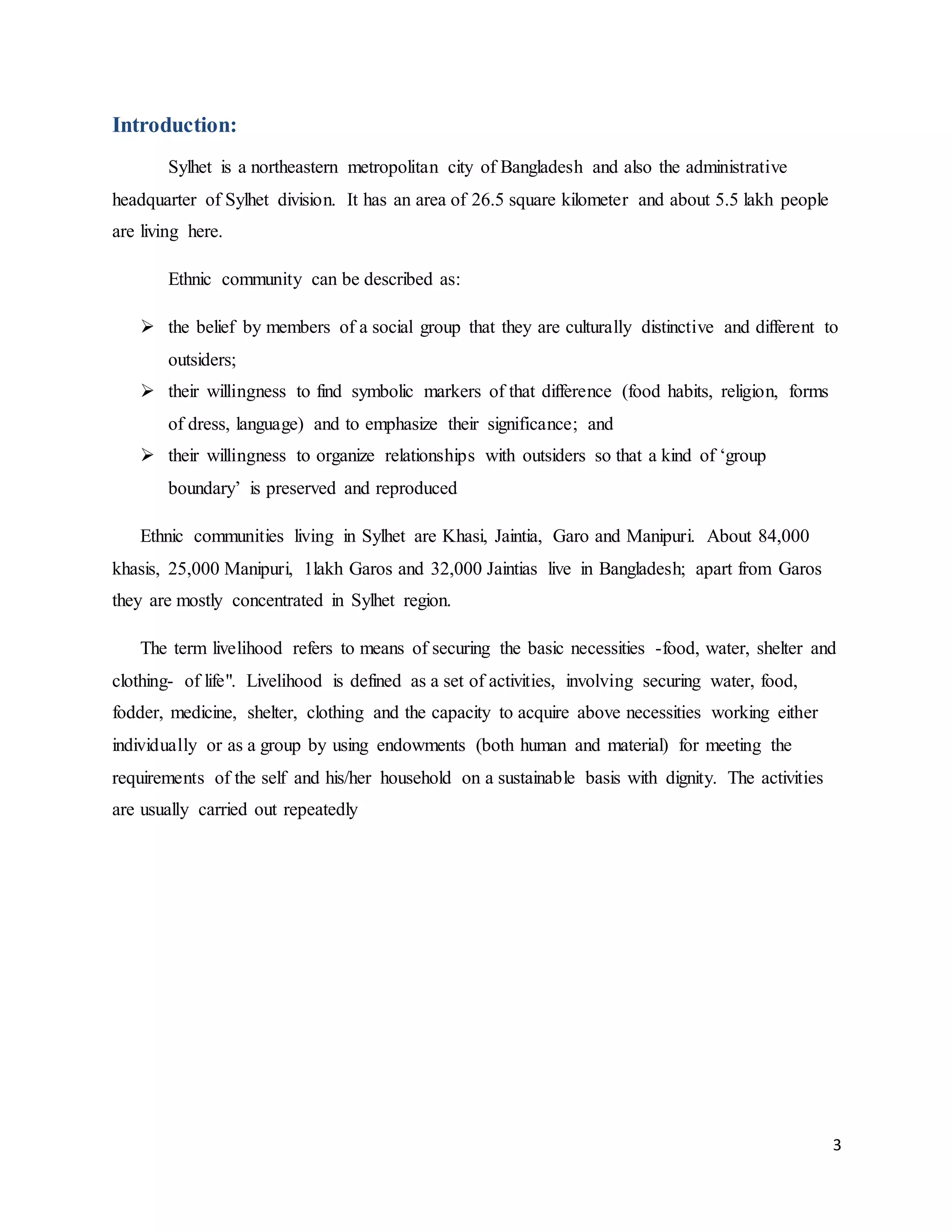 Livelihood pattern of ethnic community in Sylhet, Bangladesh | DOCX