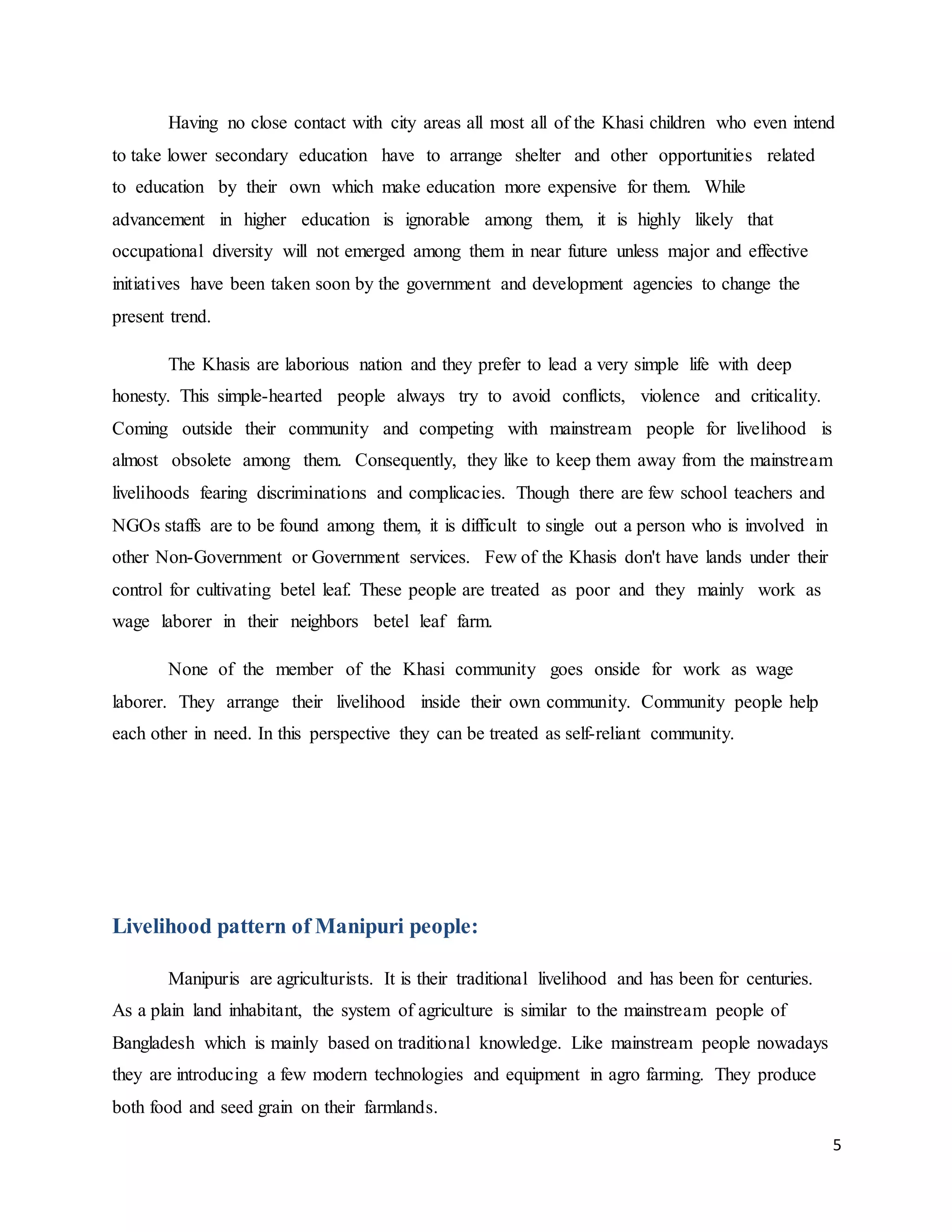 Livelihood pattern of ethnic community in Sylhet, Bangladesh | DOCX