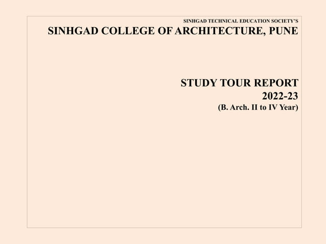 STUDY TOUR REPORT.pptx | Educational Assessment | Education
