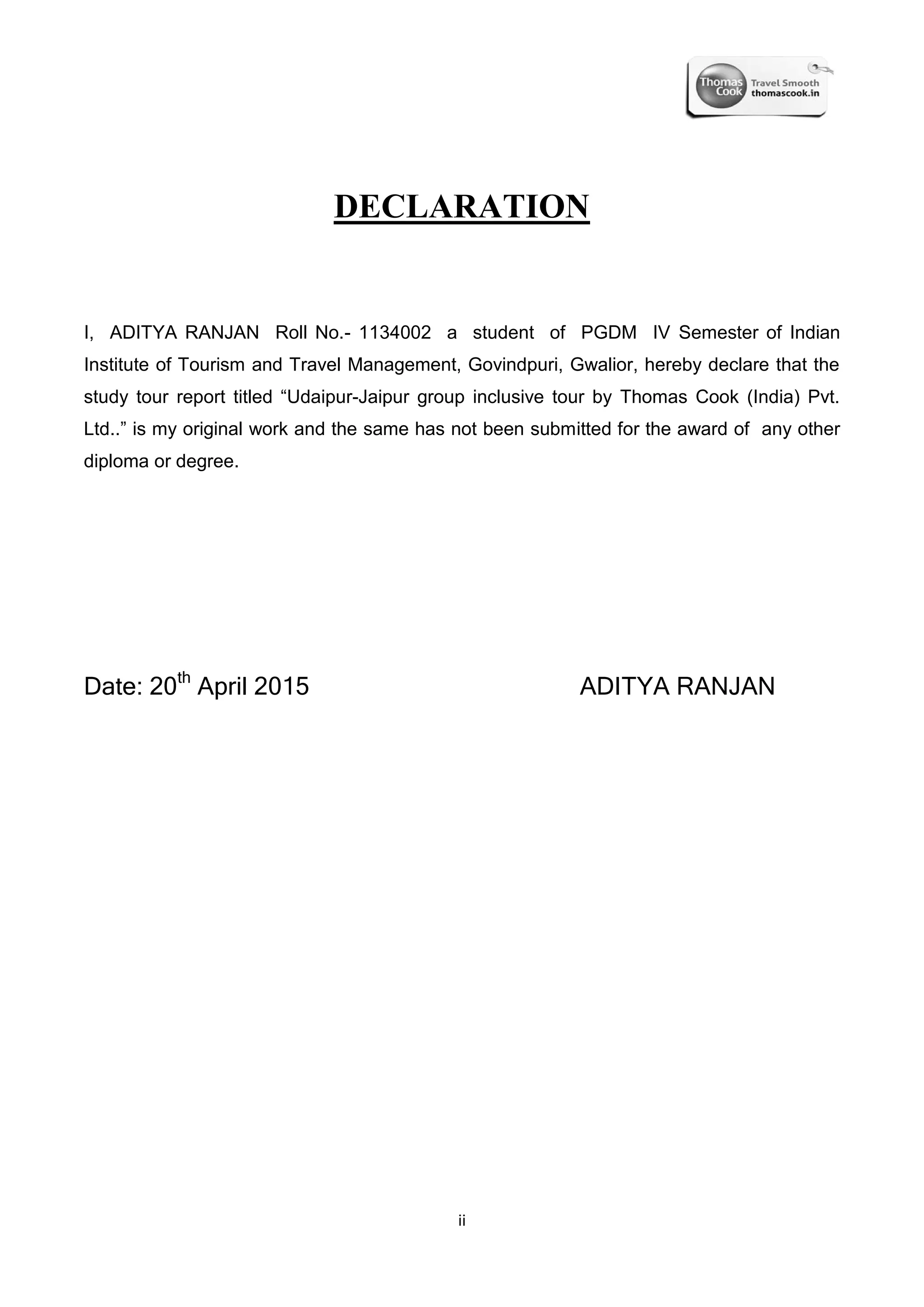 Study tour report_rajasthan | PDF