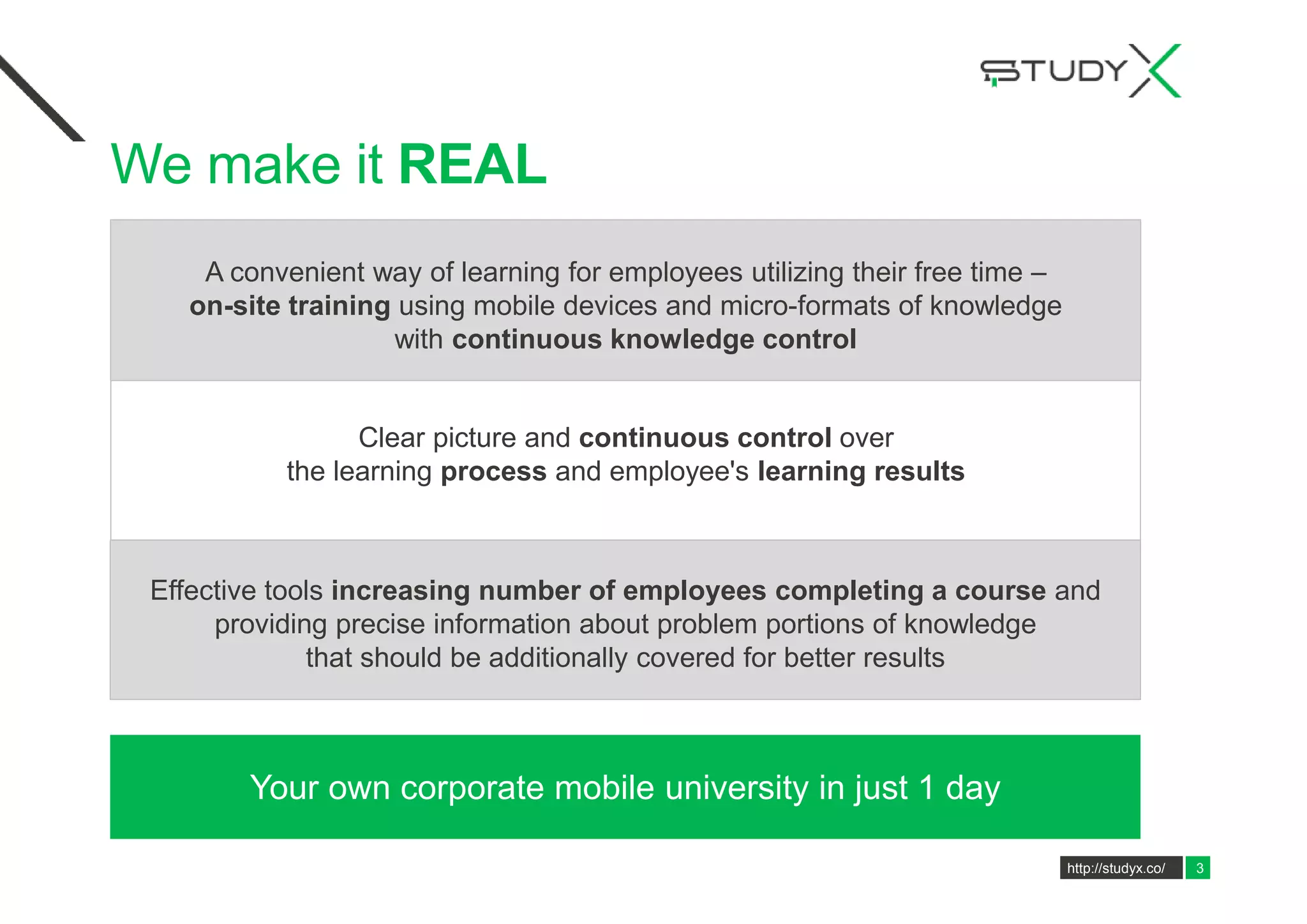 Studyx corporate mobile university | PPT