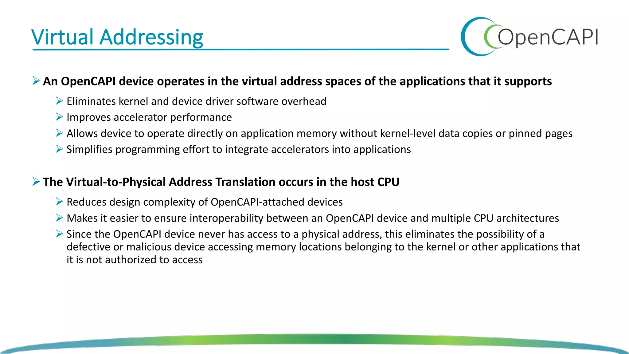 Open CAPI, A New Standard for High Performance Attachment of Memory, Acceleration, and Networks ...