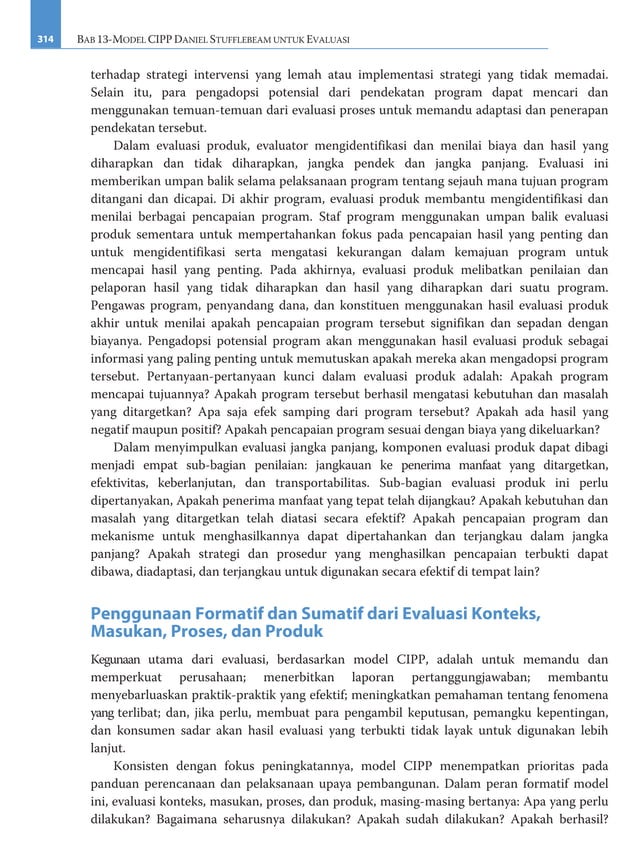 model evaluasi program cipp oleh stufflebeam | PDF