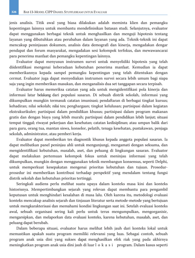model evaluasi program cipp oleh stufflebeam | PDF