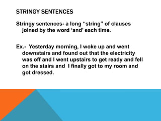 Stuffed and stringy sentences | PPTX | Bowling | Sports