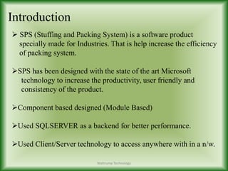 Stuffing and packing system | PPTX