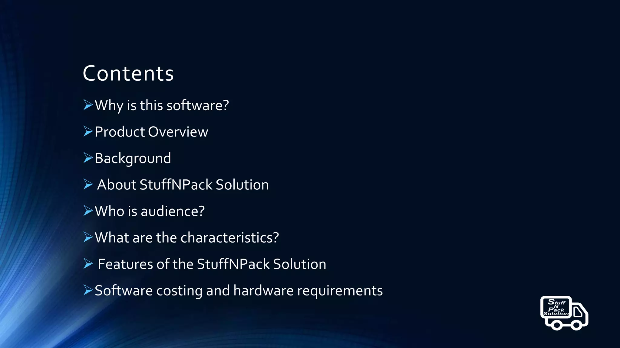 Stuffing and Packing list software | PPTX