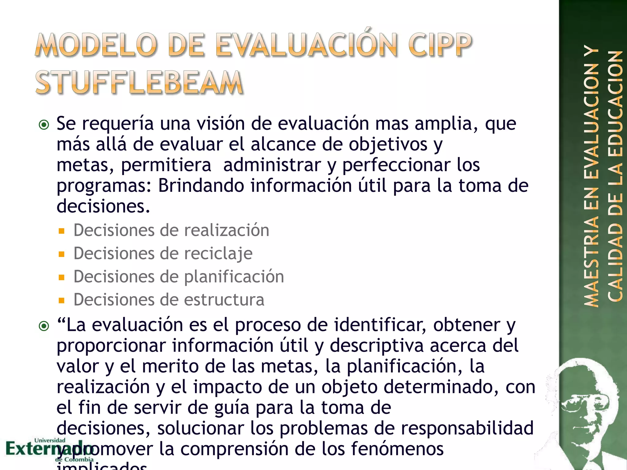 Stuflebeam y el modelo cipp | PPTX