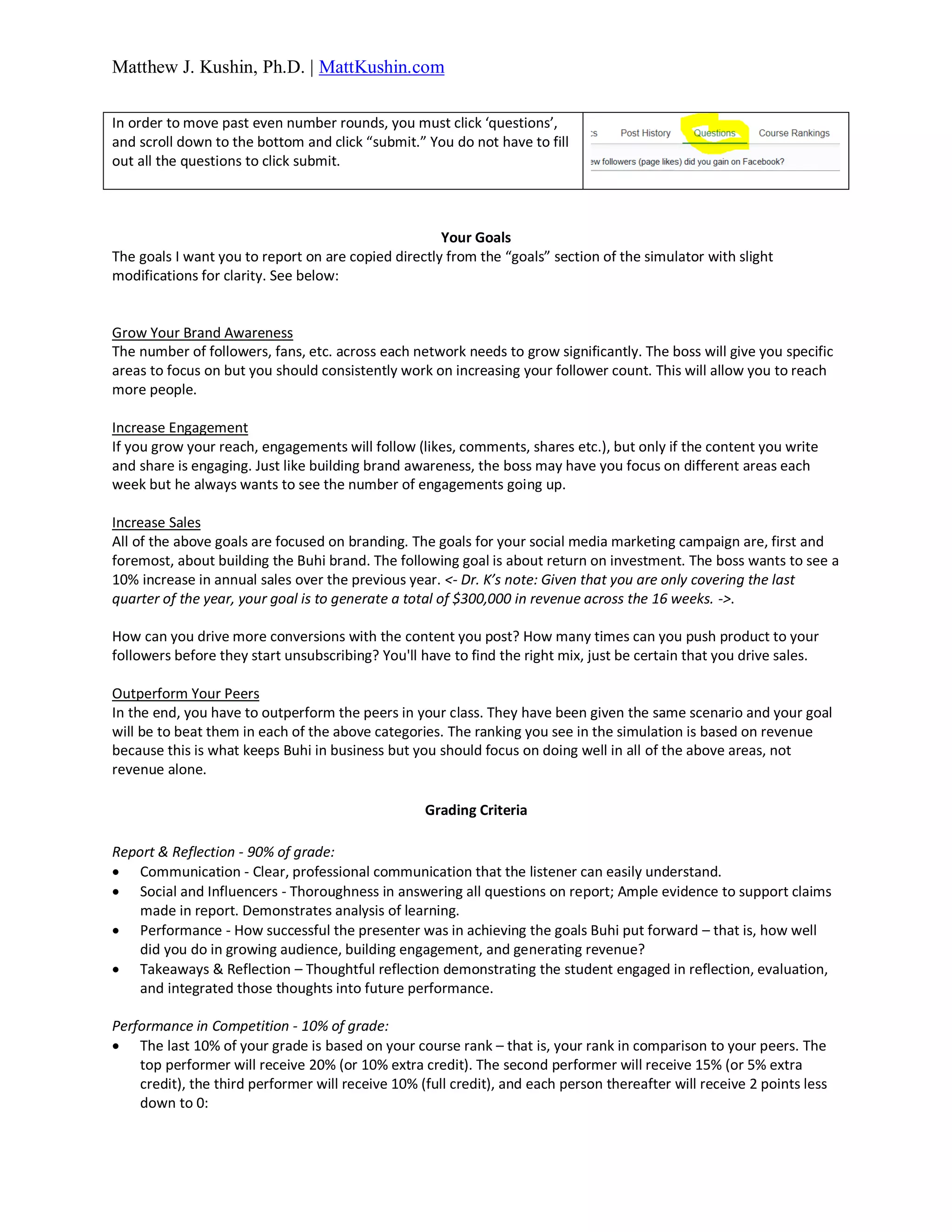 Stukent Mimic Social simulator assignment | PDF