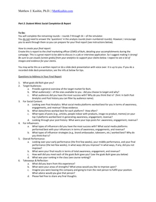 Stukent Mimic Social simulator assignment | PDF