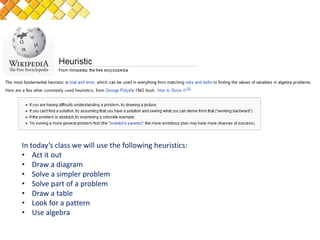 MAP102 Mathematical Problem Solving Heuristics | PPTX