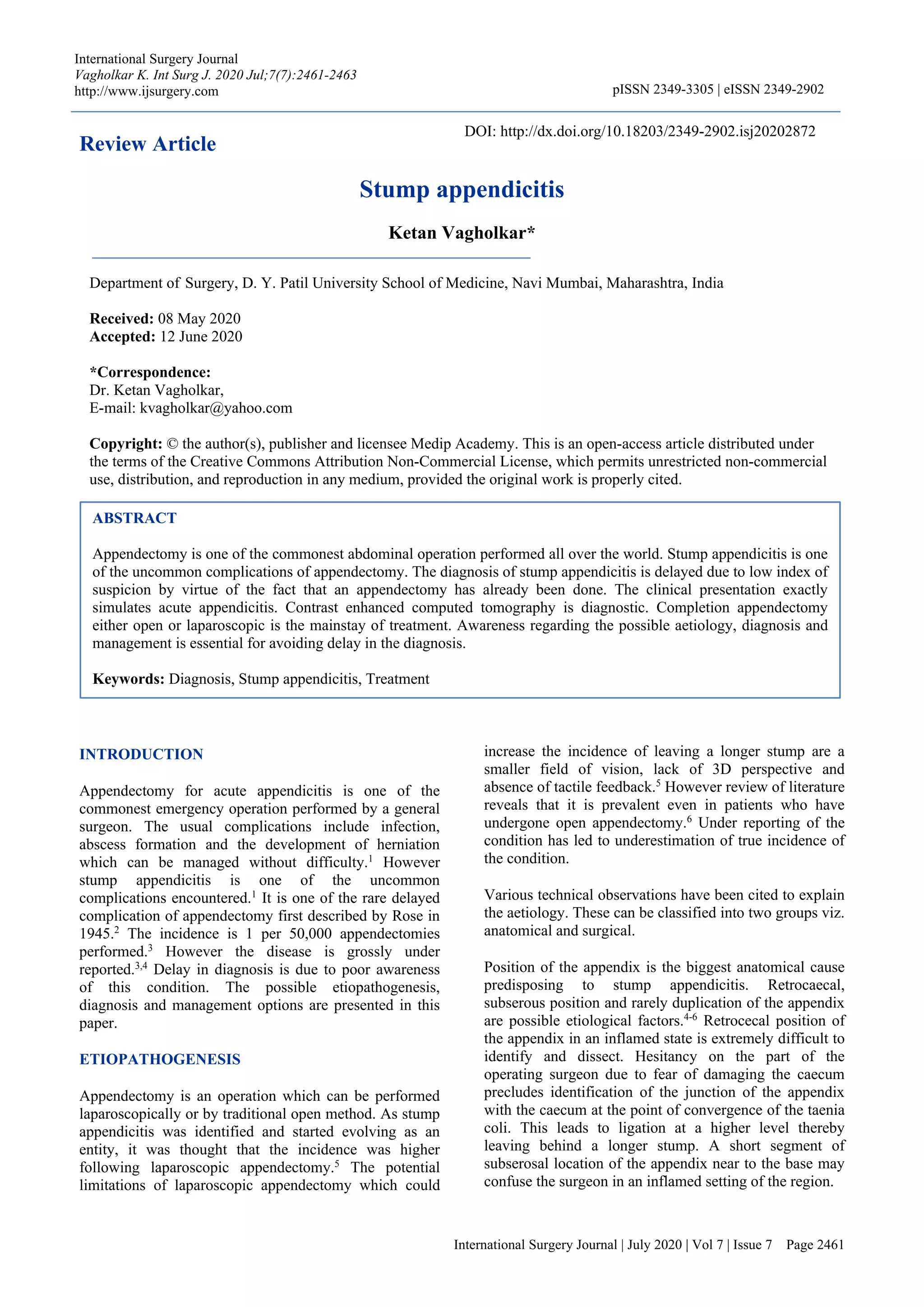 Stump appendicitis | PDF