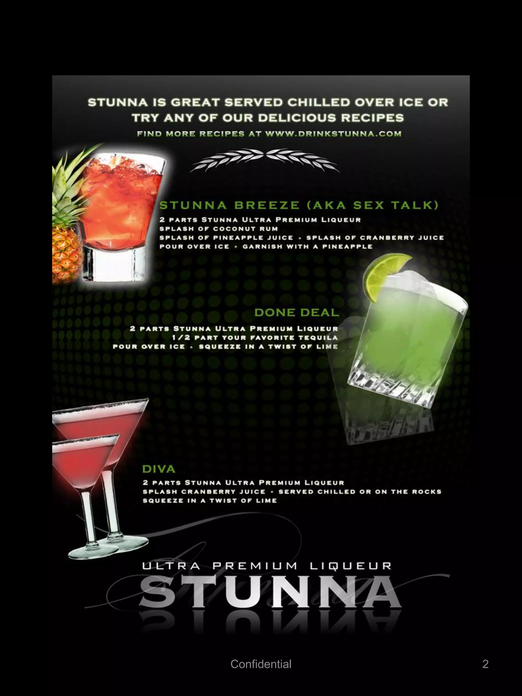 Stunna Ultra Premium Liqueur 072911v1 | PPTX | Alcoholic Beverages ...