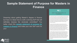12 Exceptionally Good PhD Statement of Purpose Samples | PPTX