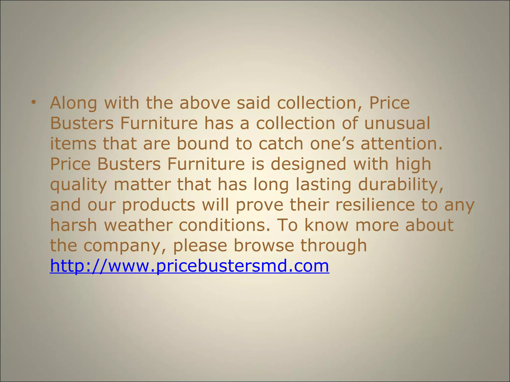 Price Busters Furniture | PPT