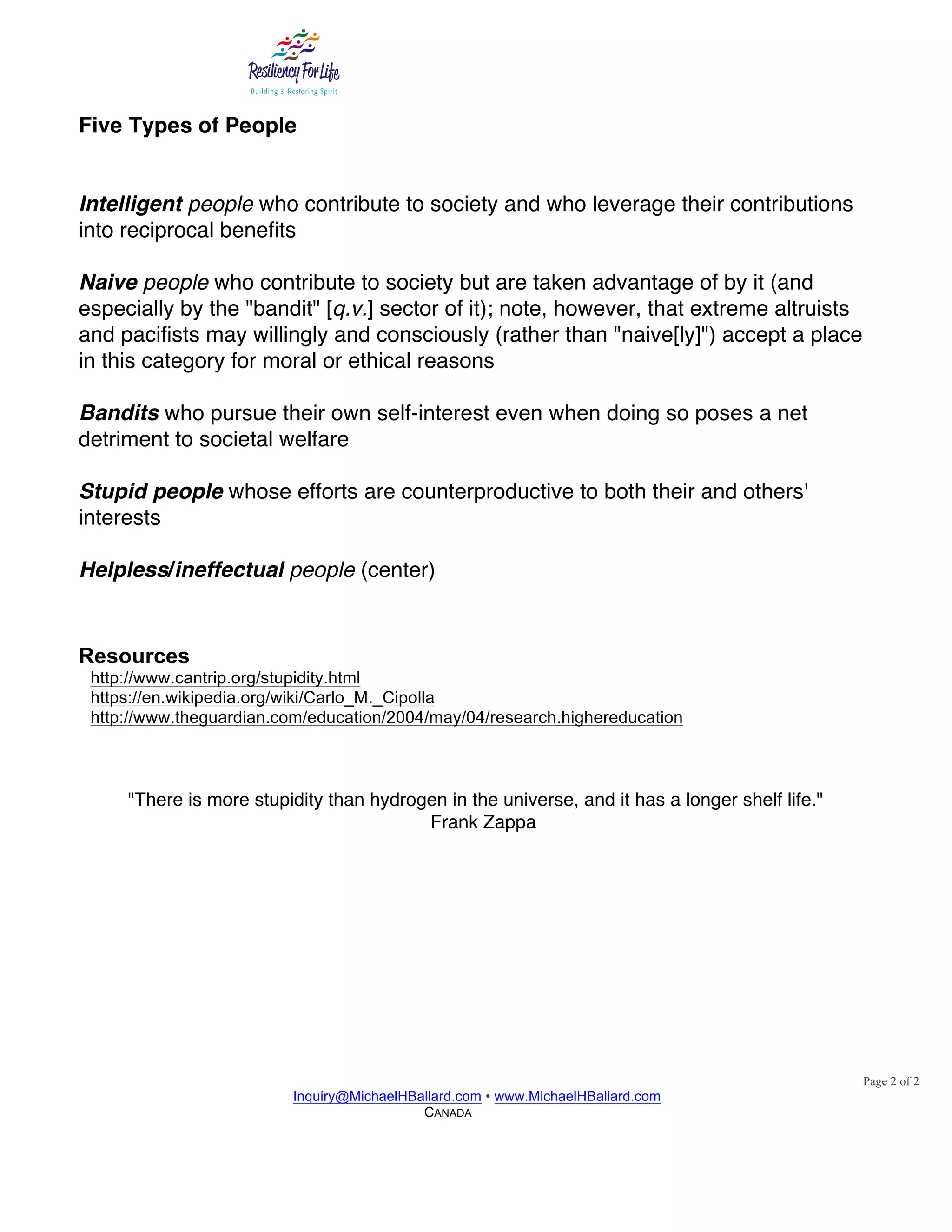 Five Types of People Defining Ignorance | PDF