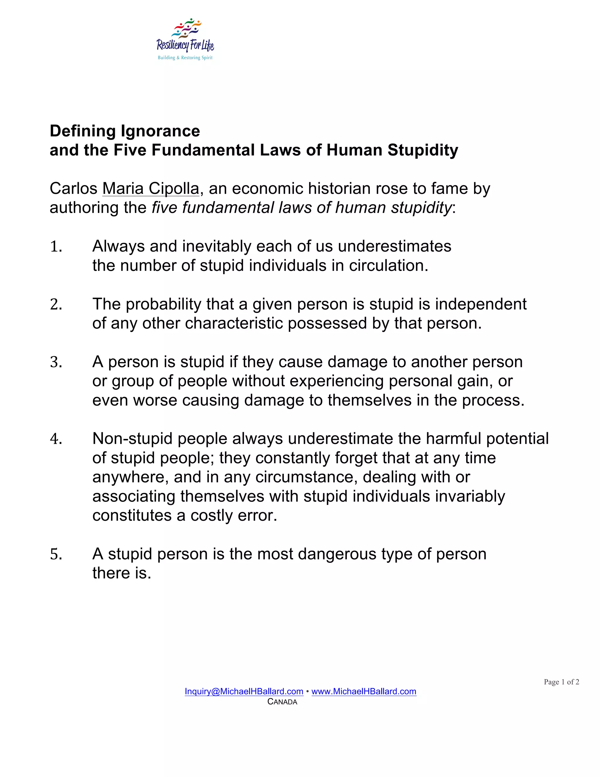 Five Types of People Defining Ignorance | PDF