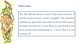 Structure of English Articles Presentation | PPTX