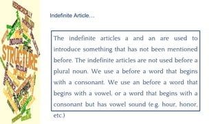 Structure of English Articles Presentation | PPTX