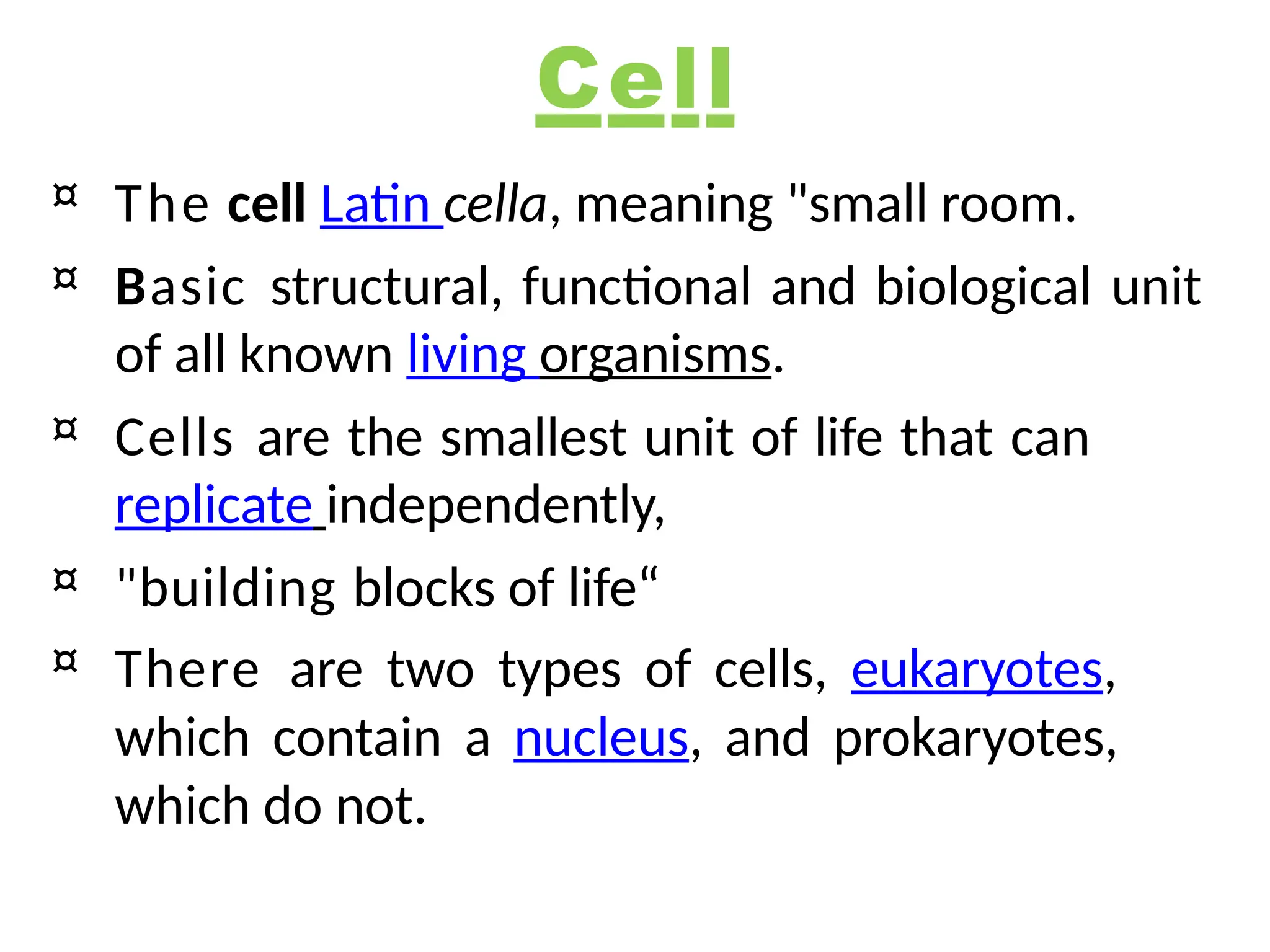 STURCTURE OF PROKARYOTIC AND EUKARYOTIC CELLS, CELL DIVISION-MITOSIS ...
