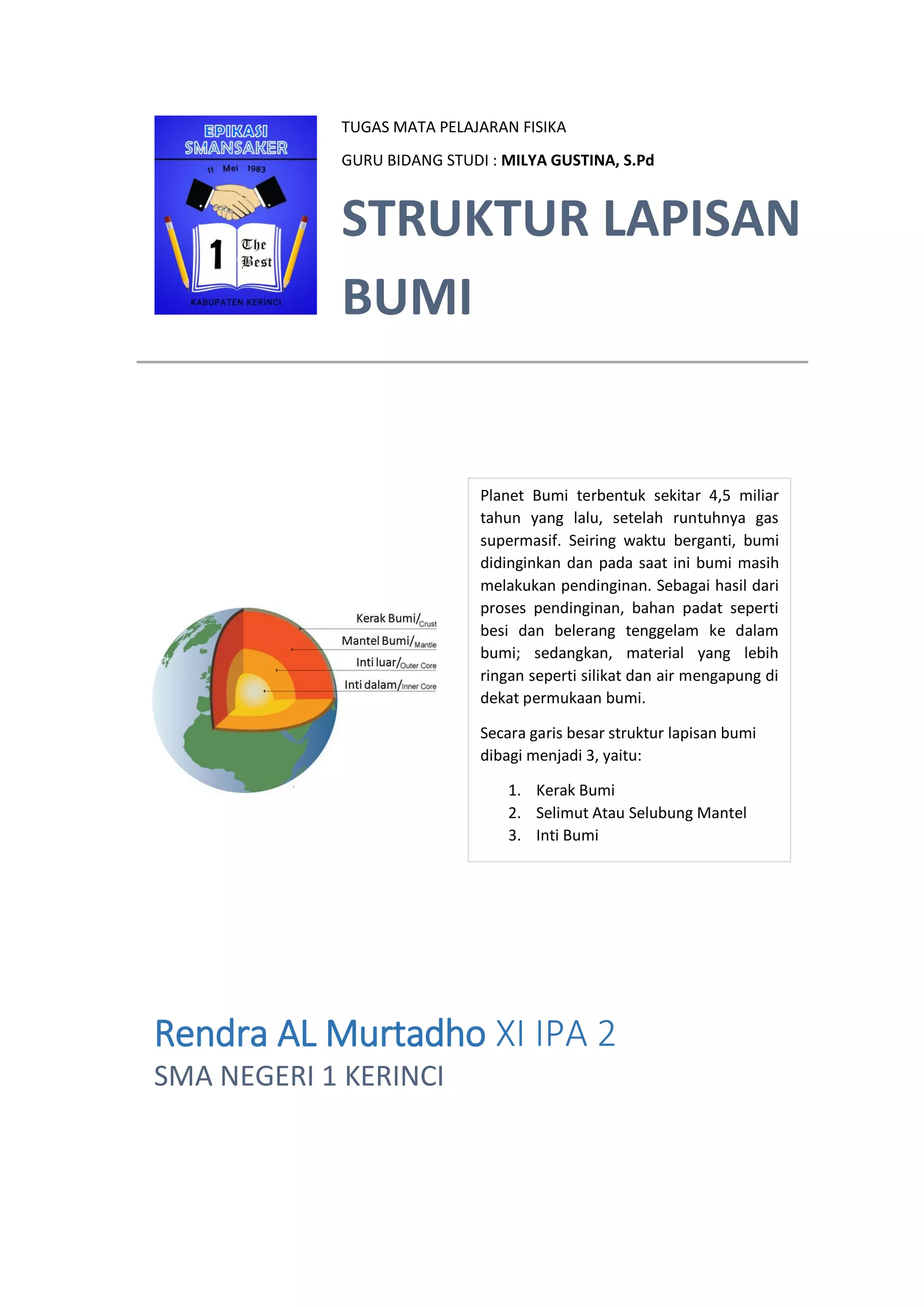 Sturuktur lapisan bumi | PDF